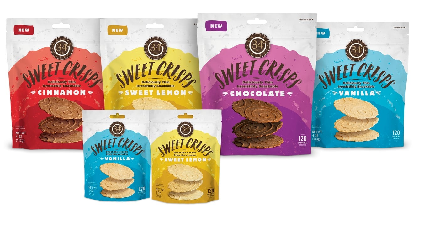 34 Degrees to Debut Single-Serve Sweet Crisps Bag | Nosh.com